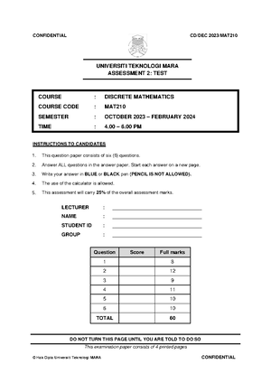 Final Report MAT210 JCS1104A - DISCRETE MATHEMATICS MAT ASSESSMENT 3 ...