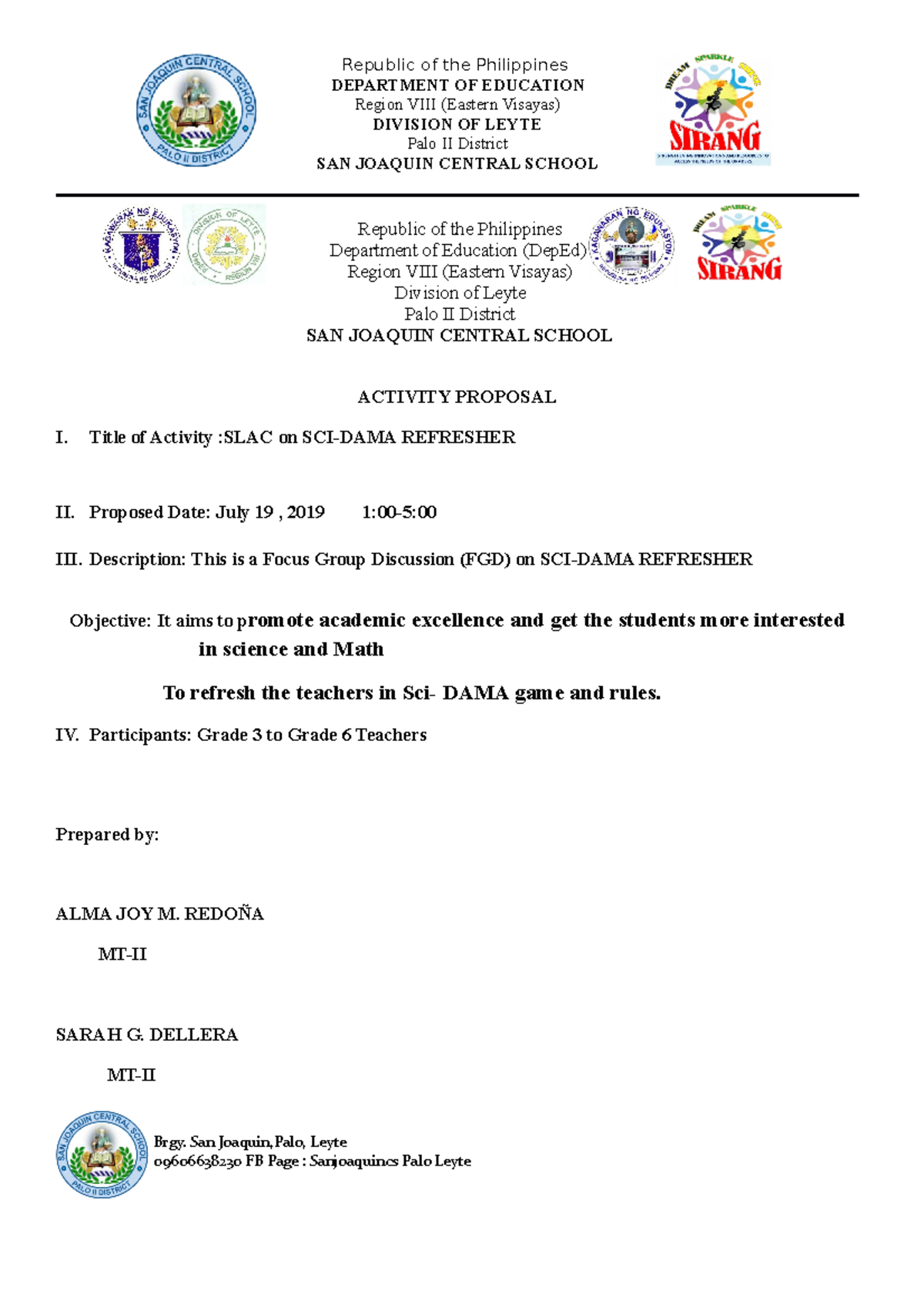 Sample FGD - 123 - Republic of the Philippines DEPARTMENT OF EDUCATION ...