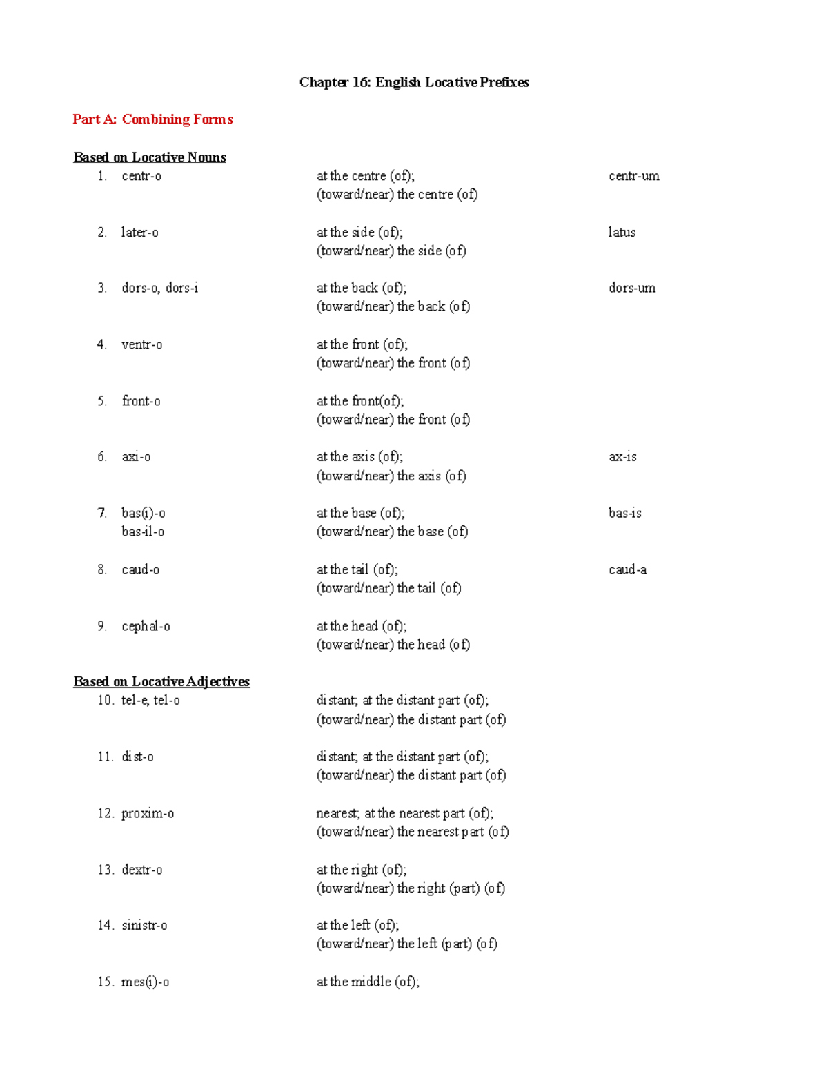 Chapter 16 English Locative Prefixes - Chapter 16: English Locative ...