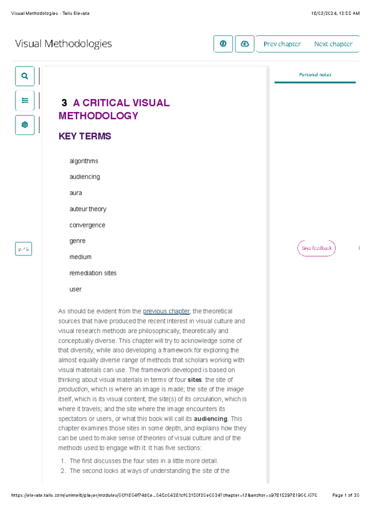 Visual Methodologies · Talis Elevate - 3 A CRITICAL VISUAL METHODOLOGY ...