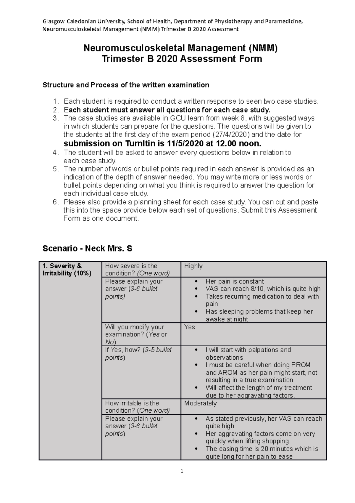 NMM Exam, questions and answers - Neuromusculoskeletal Management (NMM ...