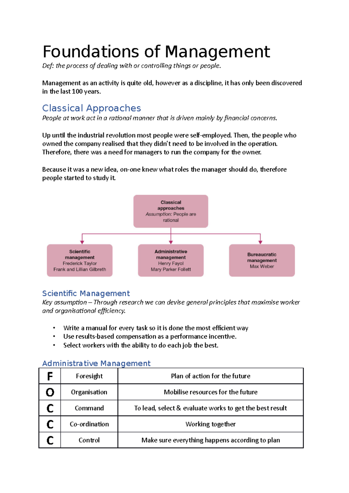 Foundations of Management - Management as an activity is quite old ...