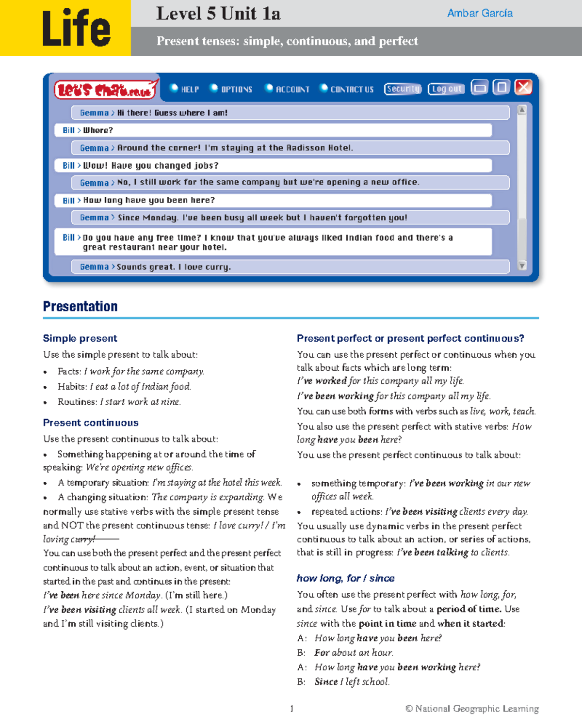 Level 5 work 01a - ####### 1 © National Geographic Learning Life Level ...