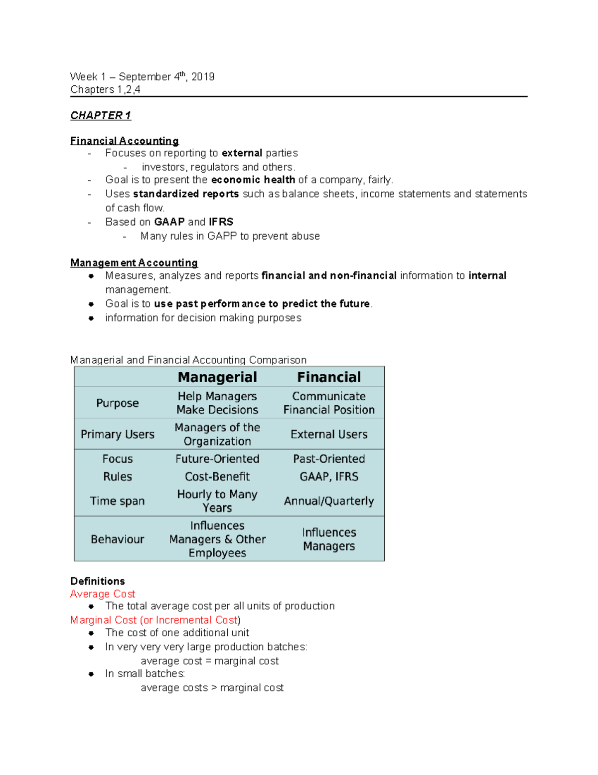 Week 1 - CH 1,2,4 - first class with john - Week 1 – September 4th ...