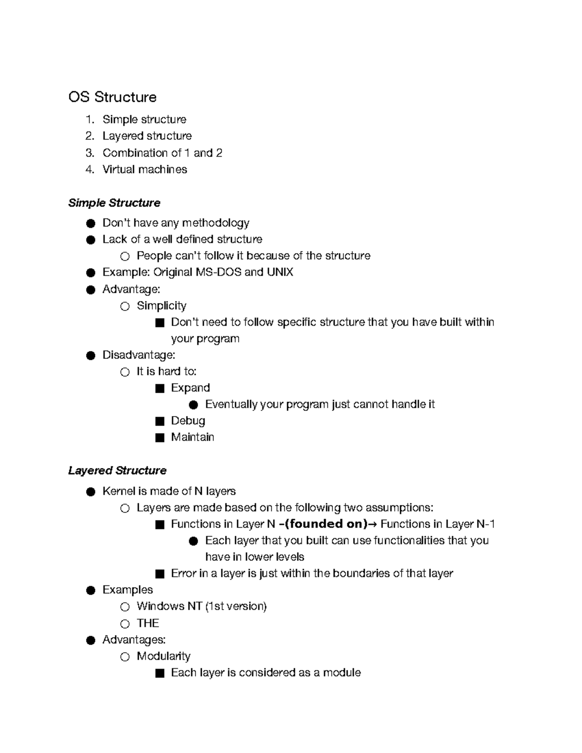 Os Structure Introduction To Operating Systems Csci 3341 Dr Hashimi Final Exam May