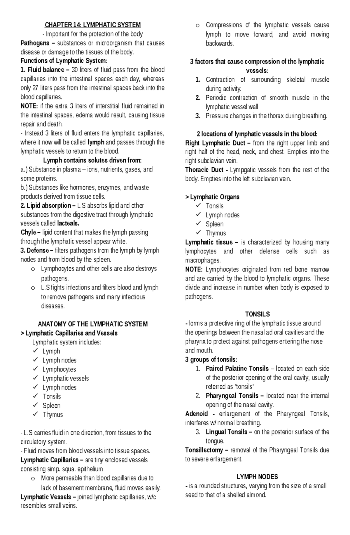 Chapter 14 Lymphatic System AND Immunity (Reviewer) - CHAPTER 14 ...
