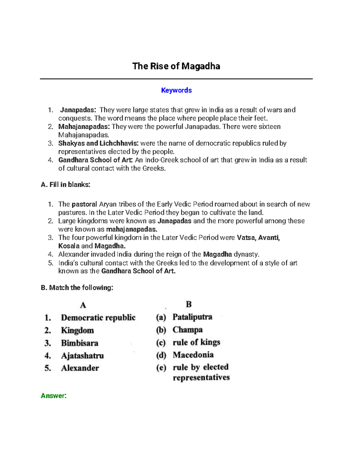 The Rise Of Magadha - notes - ncertbooksolutions The Rise of Magadha ...