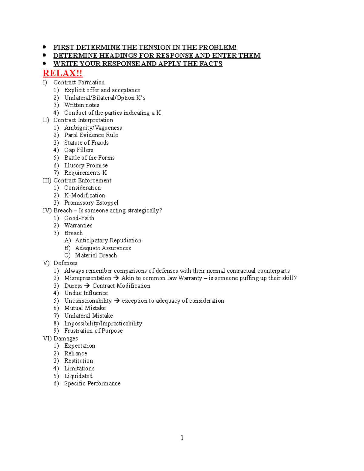 Attack Sheet - FIRST DETERMINE THE TENSION IN THE PROBLEM! DETERMINE ...