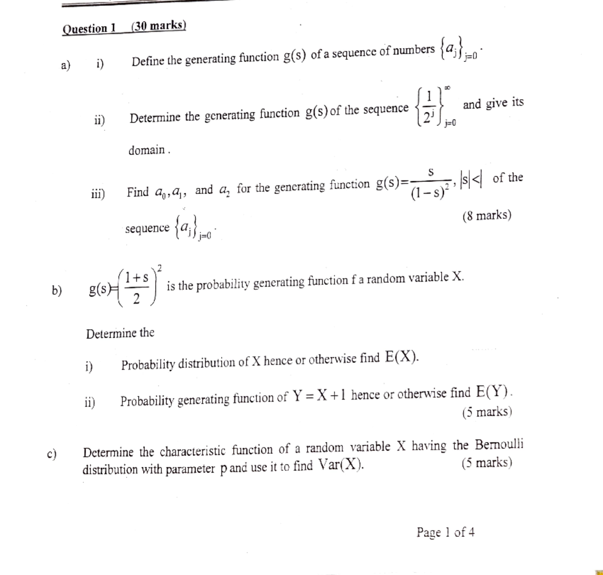 Past papers - Probability modelling - Studocu