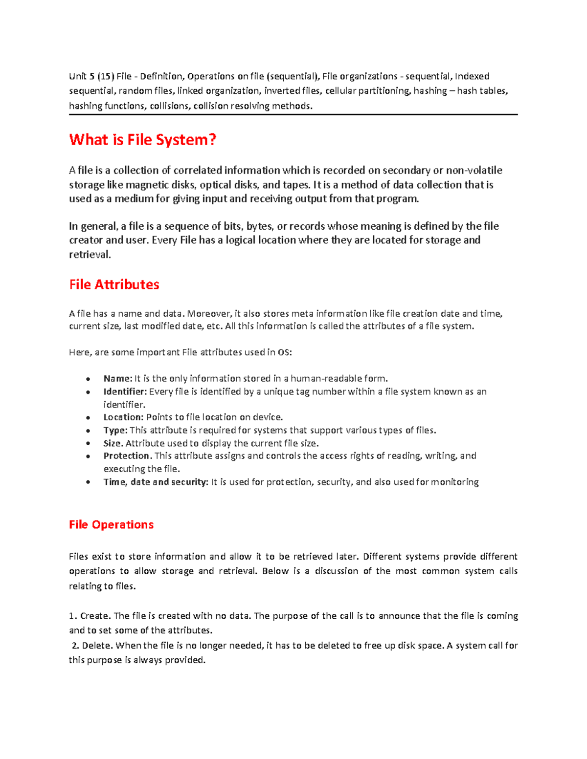 Module 5 Ds Ds Notes Unit 5 15 File Definition Operations On File Sequential File
