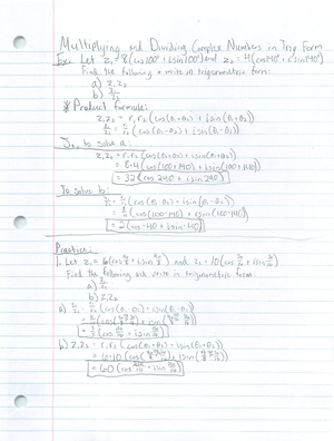 Writing Complex Numbers in Trig Form - Ya K Compley. Kise 3 iN ...