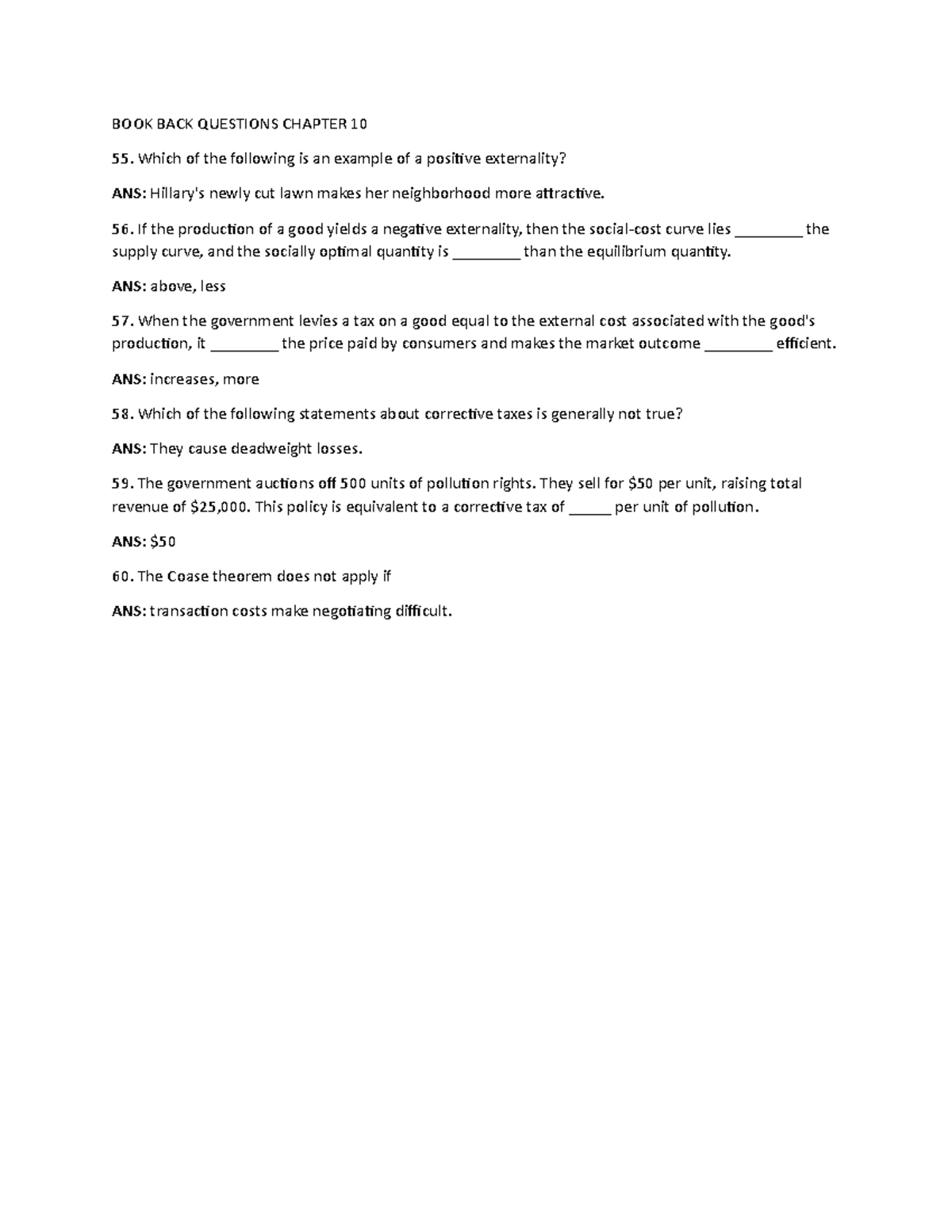 BOOK BACK Questions Chapter 10 - Econ 247 - AU - Studocu