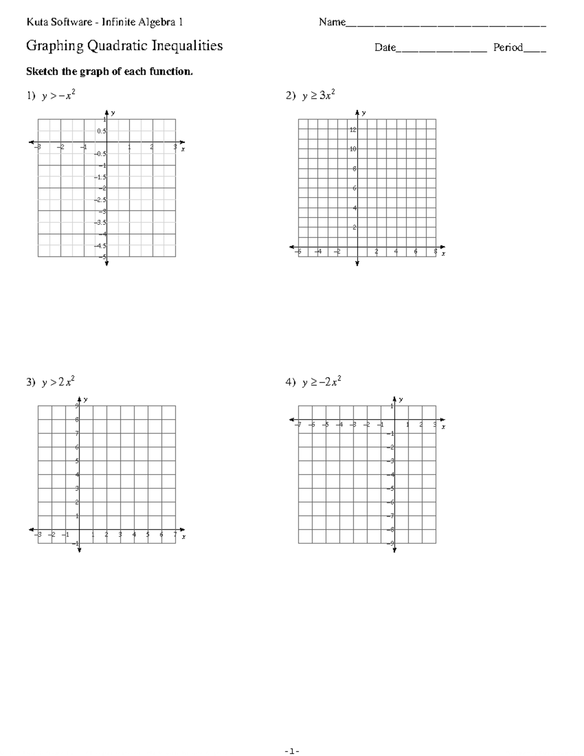 Graphing Quadratic Inequalities - ©E 32 I 0P 1r2t GK 2 u1t Oaq VS Nohfz ...