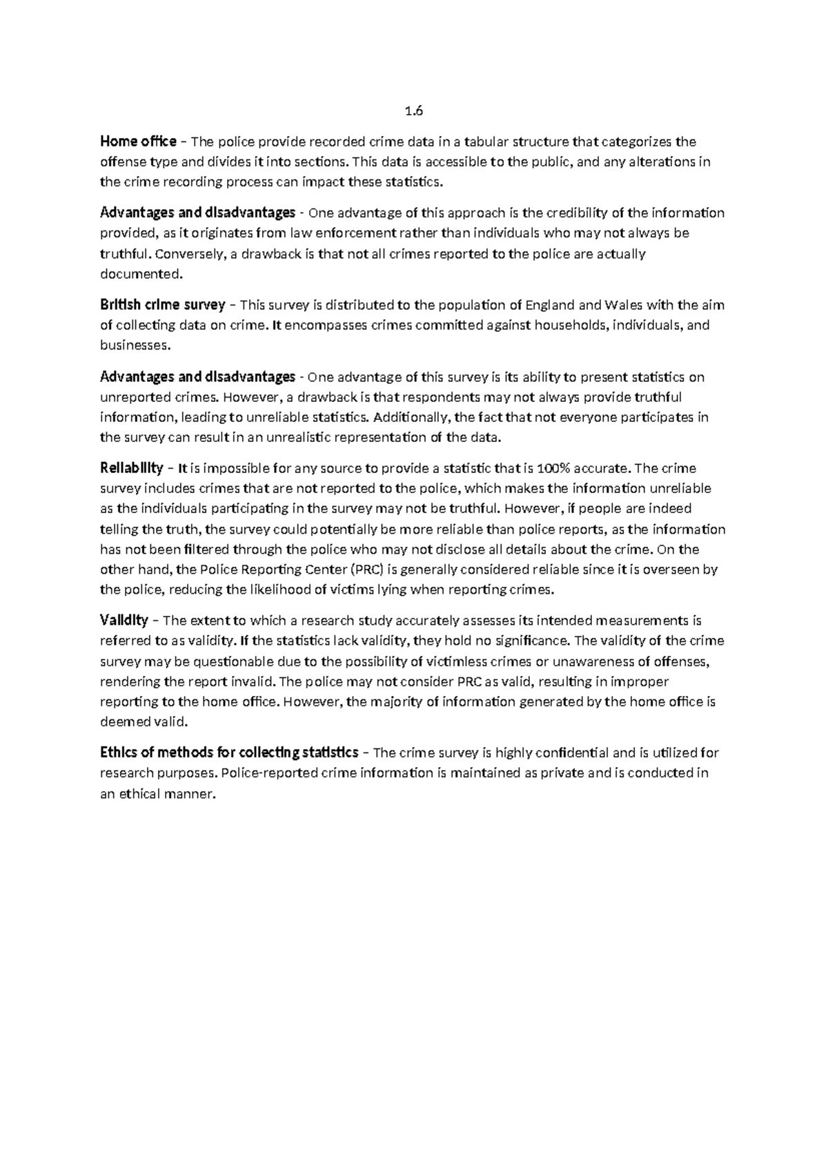 1 - criminology unit 1 notes for ac 1.6 - 1. Home office – The police ...