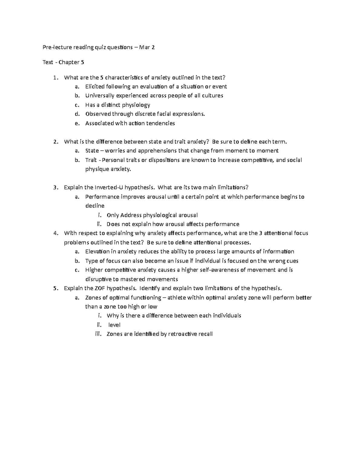 Pre Lecture Quiz #2 2023 advance questions - Pre-lecture reading quiz ...