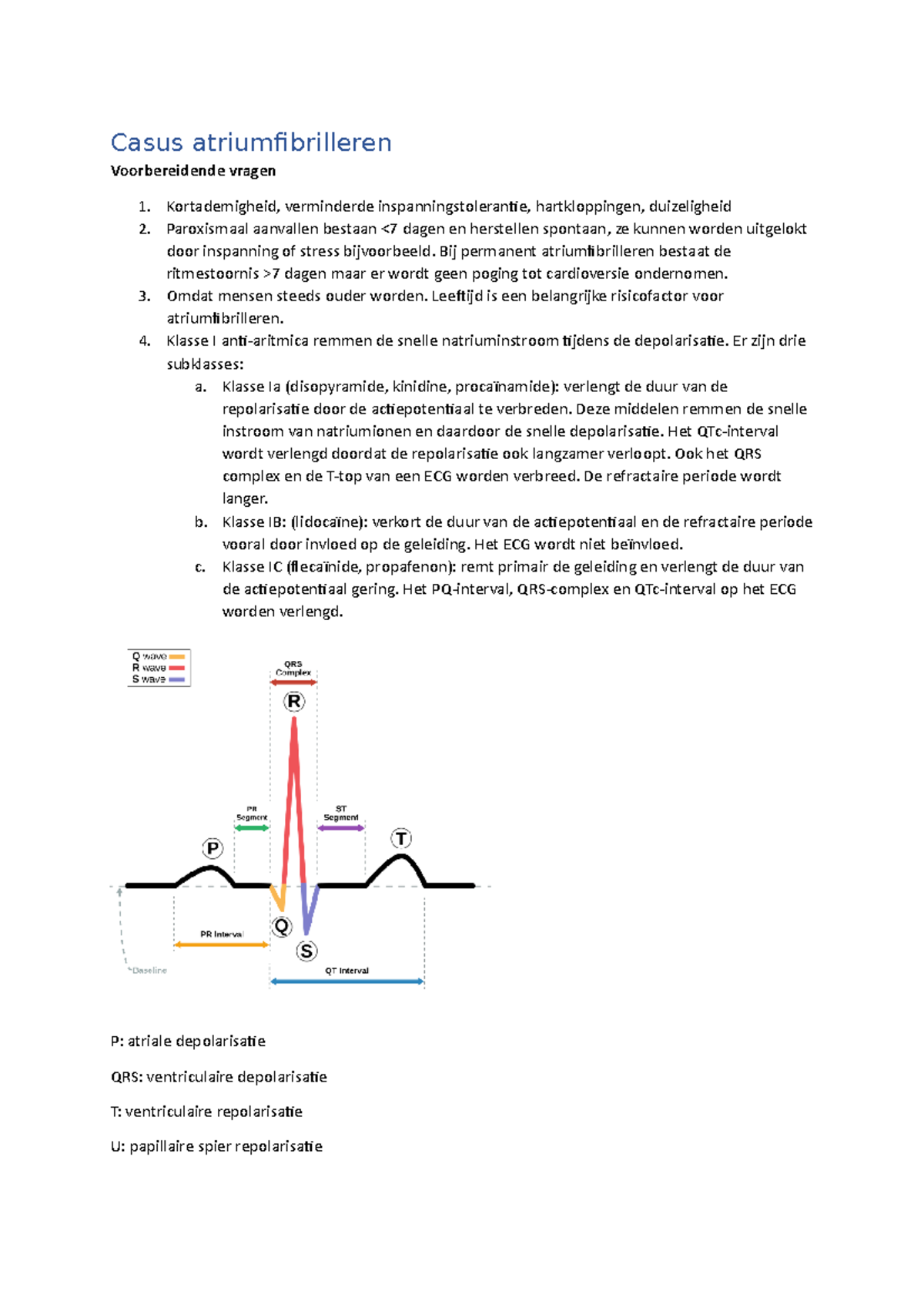 Casusbespreking atriumfibrilleren - Casus atriumfibrilleren Voorbereidende vragen Kortademigheid ...