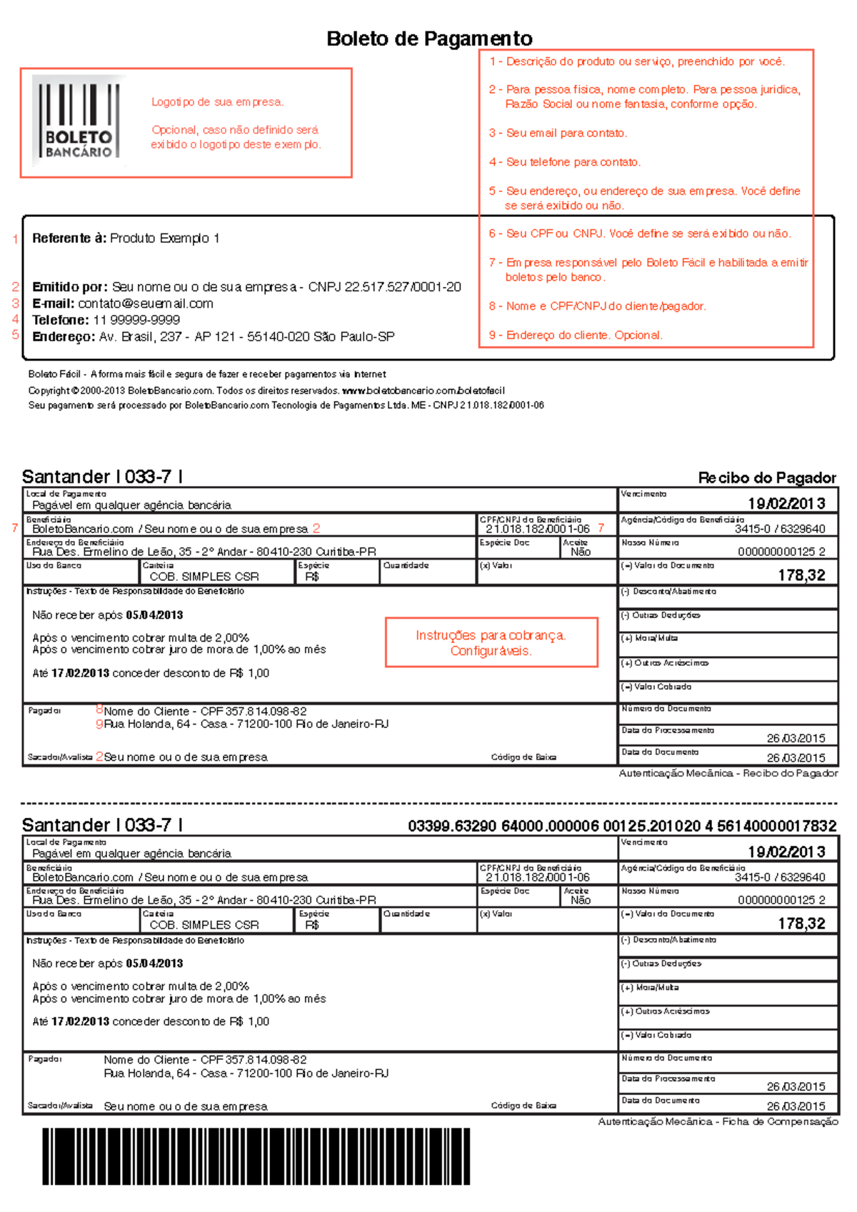 Boleto-facil-exemplo - Boleto de Pagamento Referente à: Produto Exemplo ...