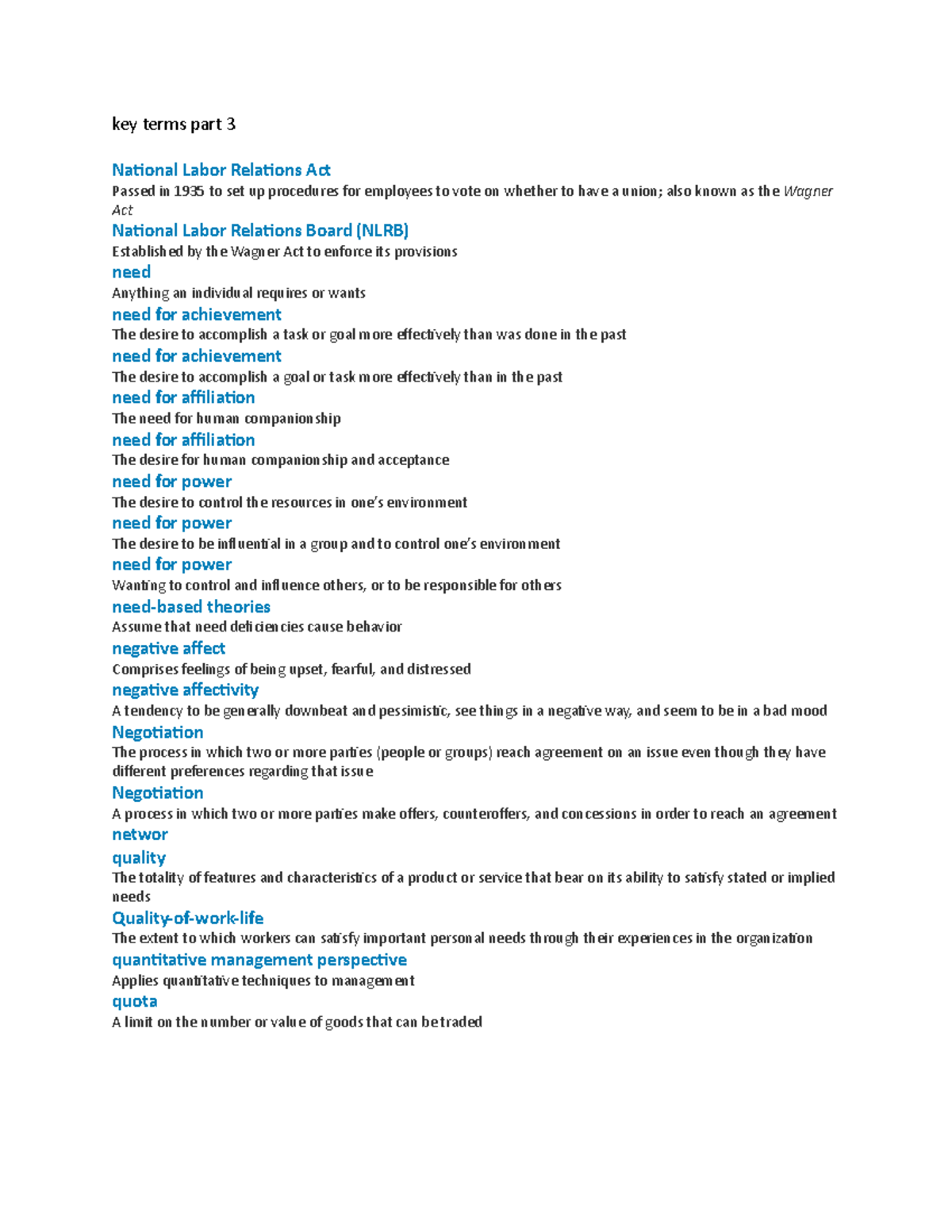 Key terms part 3 - key terms part 3 National Labor Relations Act Passed ...