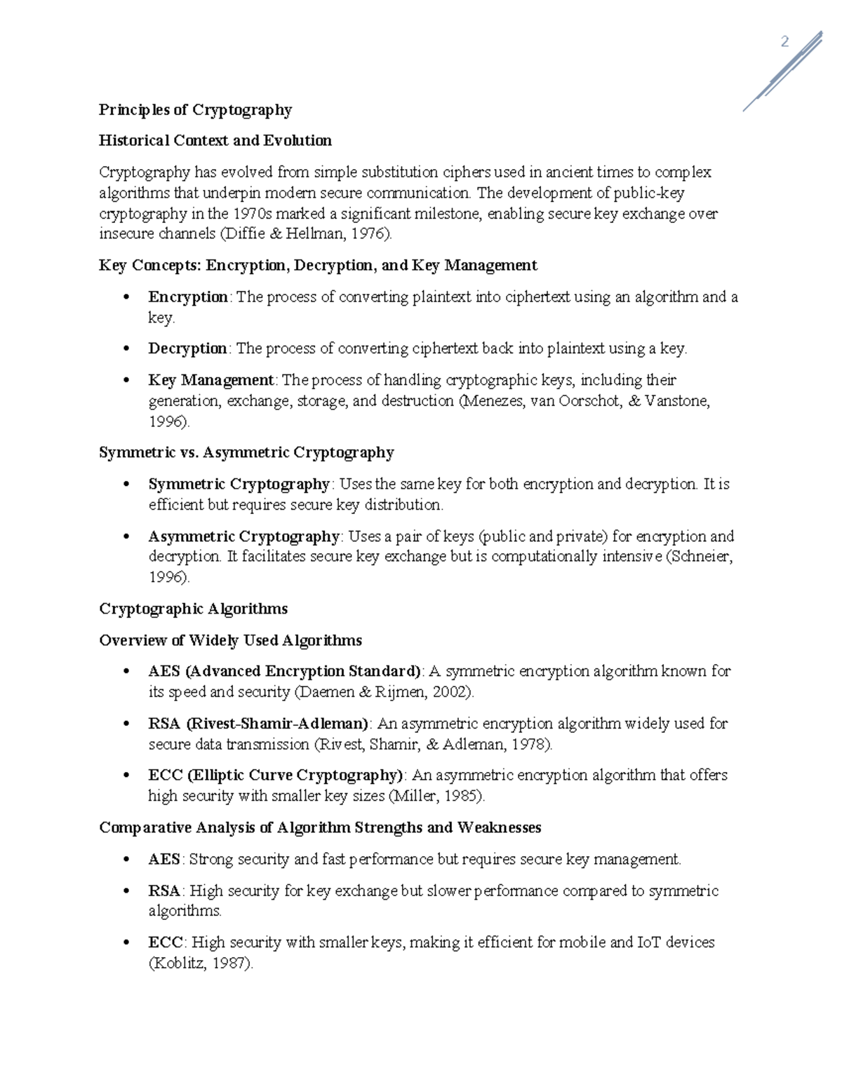 Principles of Cryptography - Principles of Cryptography Historical ...