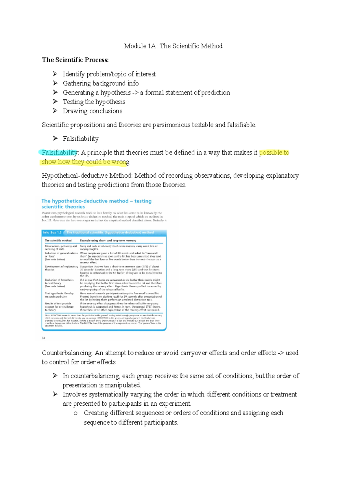 Week 1 - the scientific method - Module 1A: The Scientific Method The ...