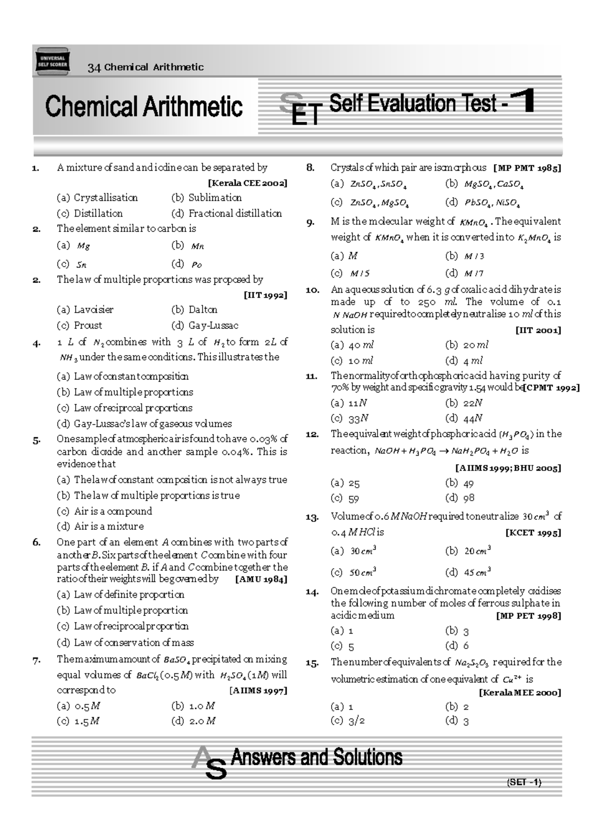 Backup of 04-Chemical Arithemetic- SET-E - 34 Chemical Arithmetic A m ...