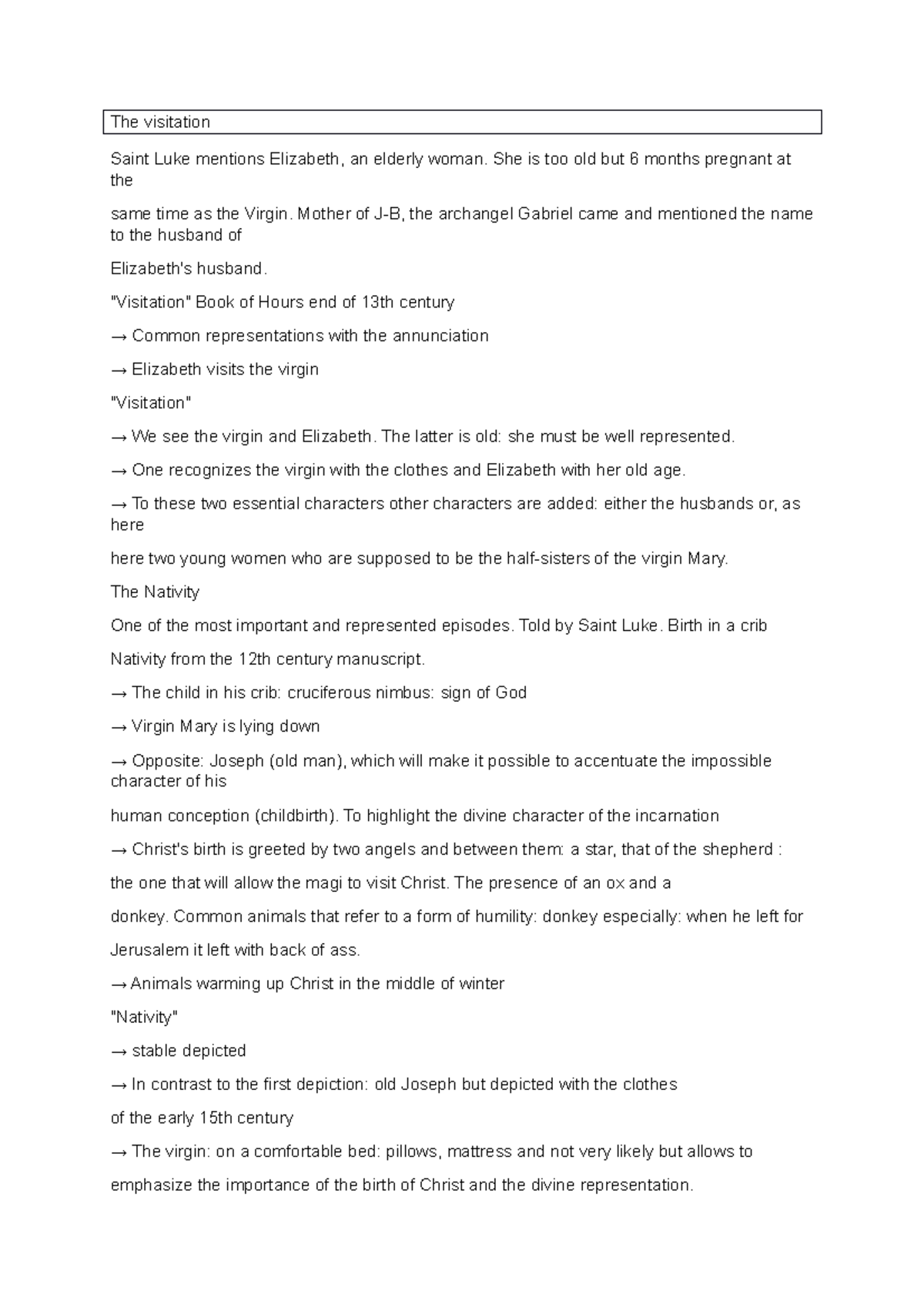 The visitation - Lecture notes 3 - The visitation Saint Luke mentions ...