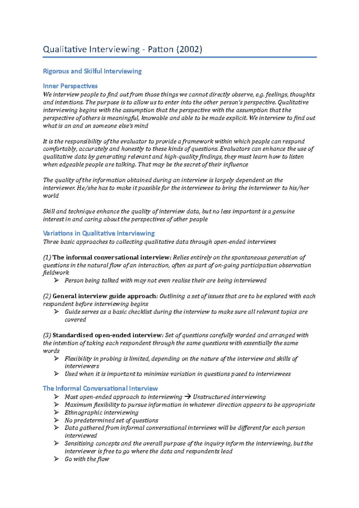 Artikel: Qualitative Interviewing - Patton (2002) - Qualitative ...