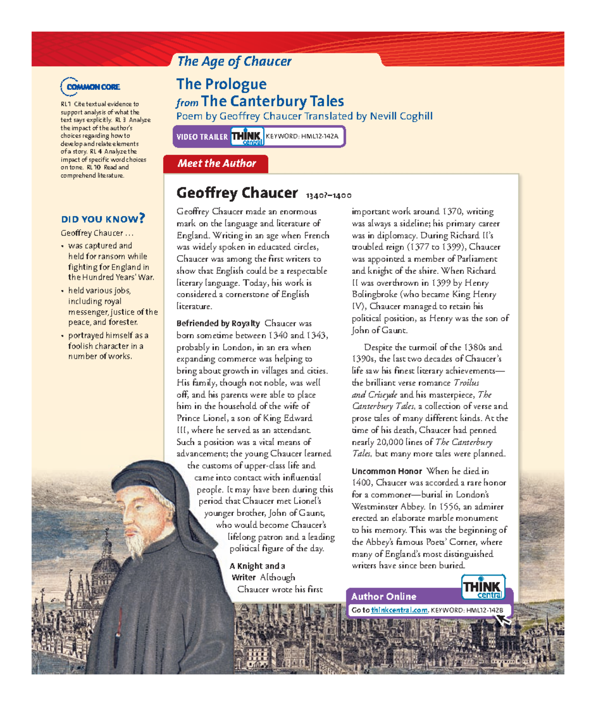 The Canterbury Tales Prologue 3 - The Age of Chaucer The Prologue from ...