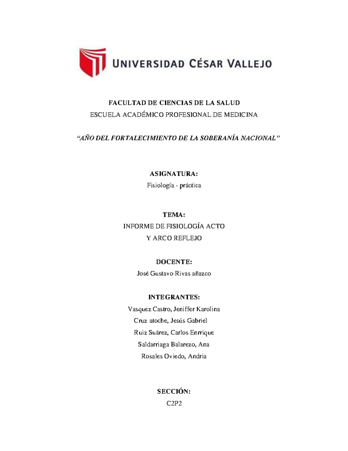 Grupo 3 Informe - ARCO Y ALTO REFLEJO - FACULTAD DE CIENCIAS DE LA ...