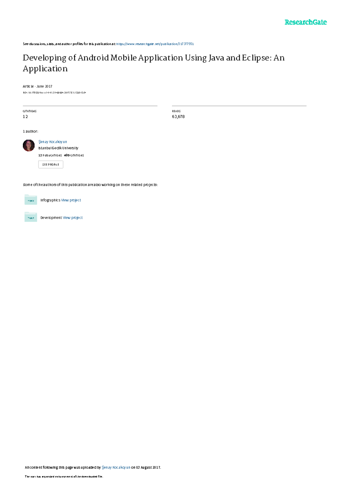 Developing Of Android Mobile Application Using Jav See Discussions Stats And Author Profiles