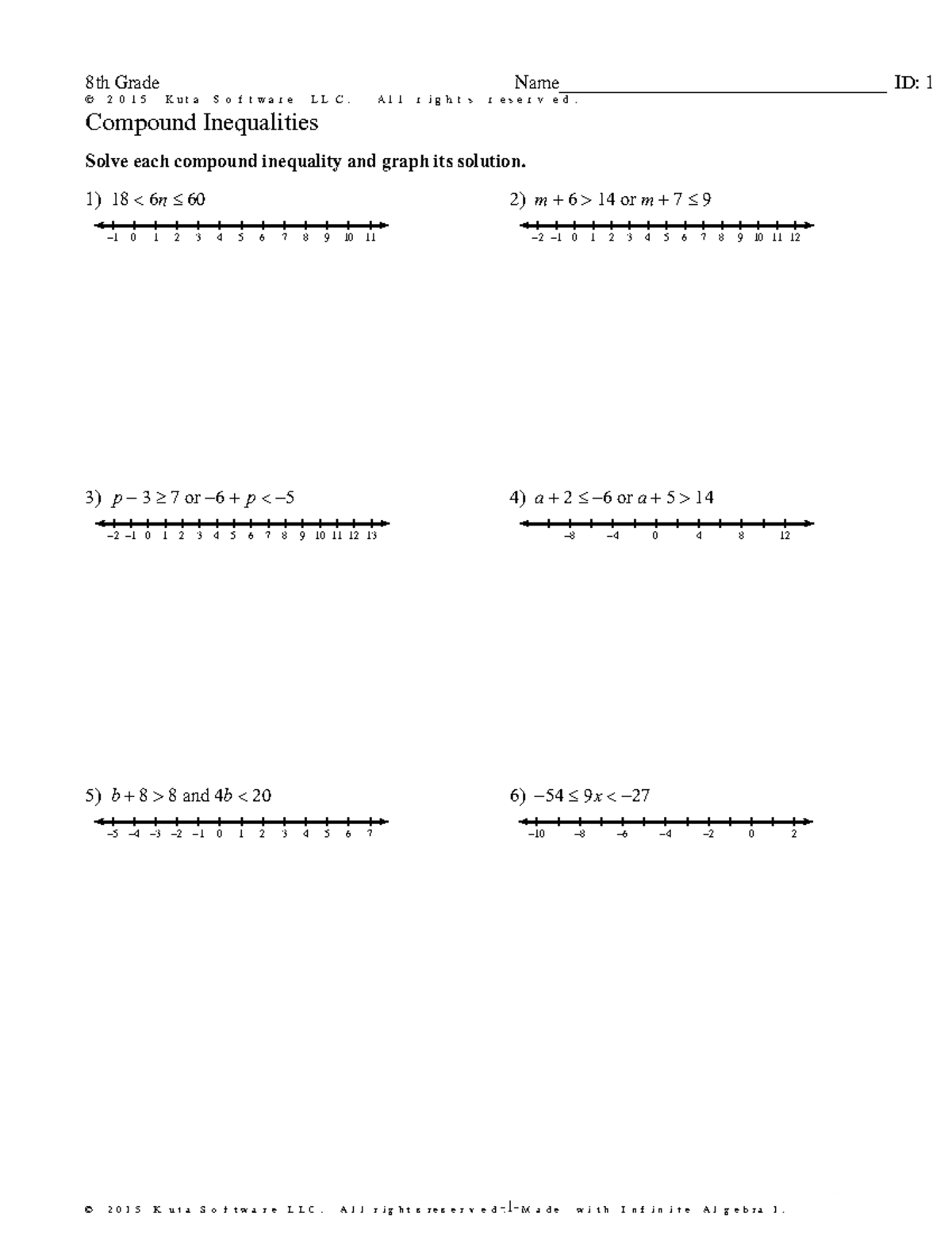 Compound Inequalities 3 - ©M s 2 p 0 _ 1 n 5 R PKWuotpac eSGoXfDtow ...
