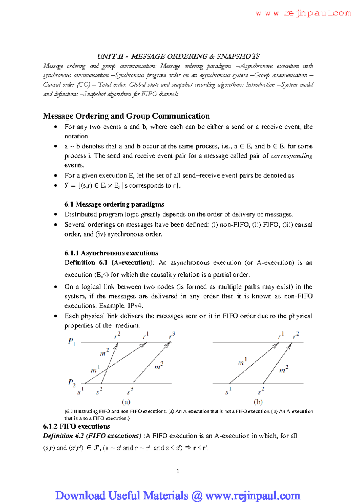 DS UNIT2 notes with question bank - 1 UNIT II - MESSAGE ORDERING ...
