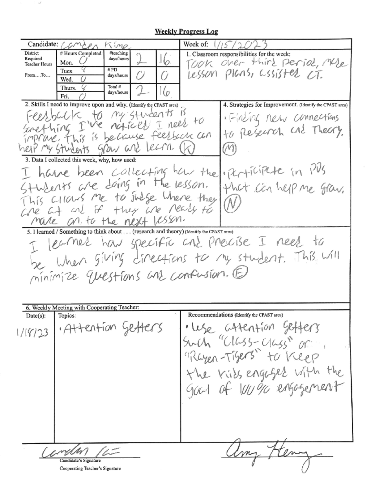 Weekly Progress Log 2 - Required coursework example for student ...