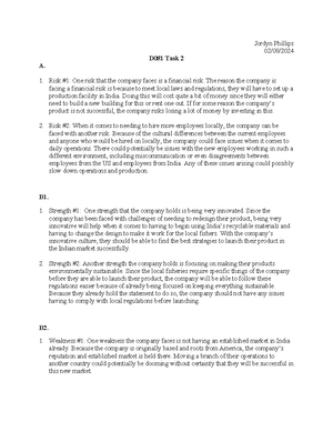 D353 Task 2 - D353 Task 2 - Jordyn Phillips 08/07/ D353 Task 2 A. Once ...