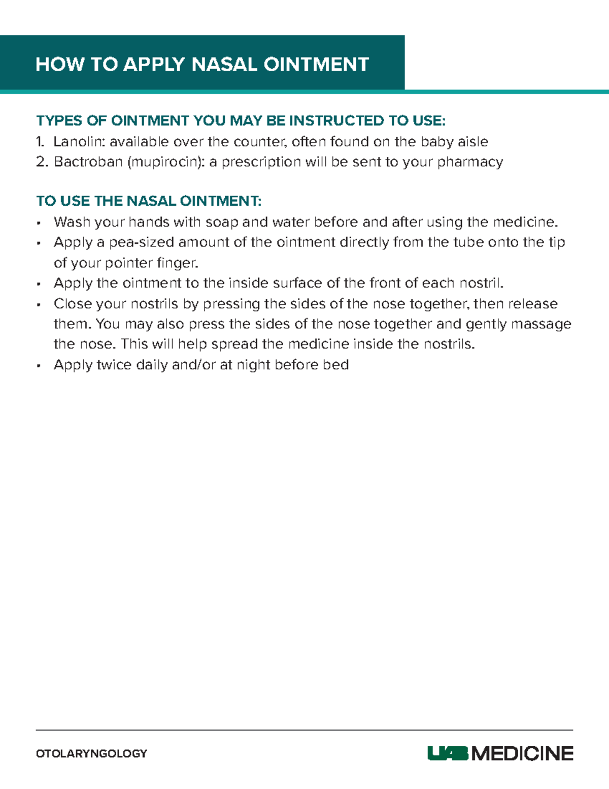 How To Apply Nasal Ointment - HOW TO APPLY NASAL OINTMENT ...