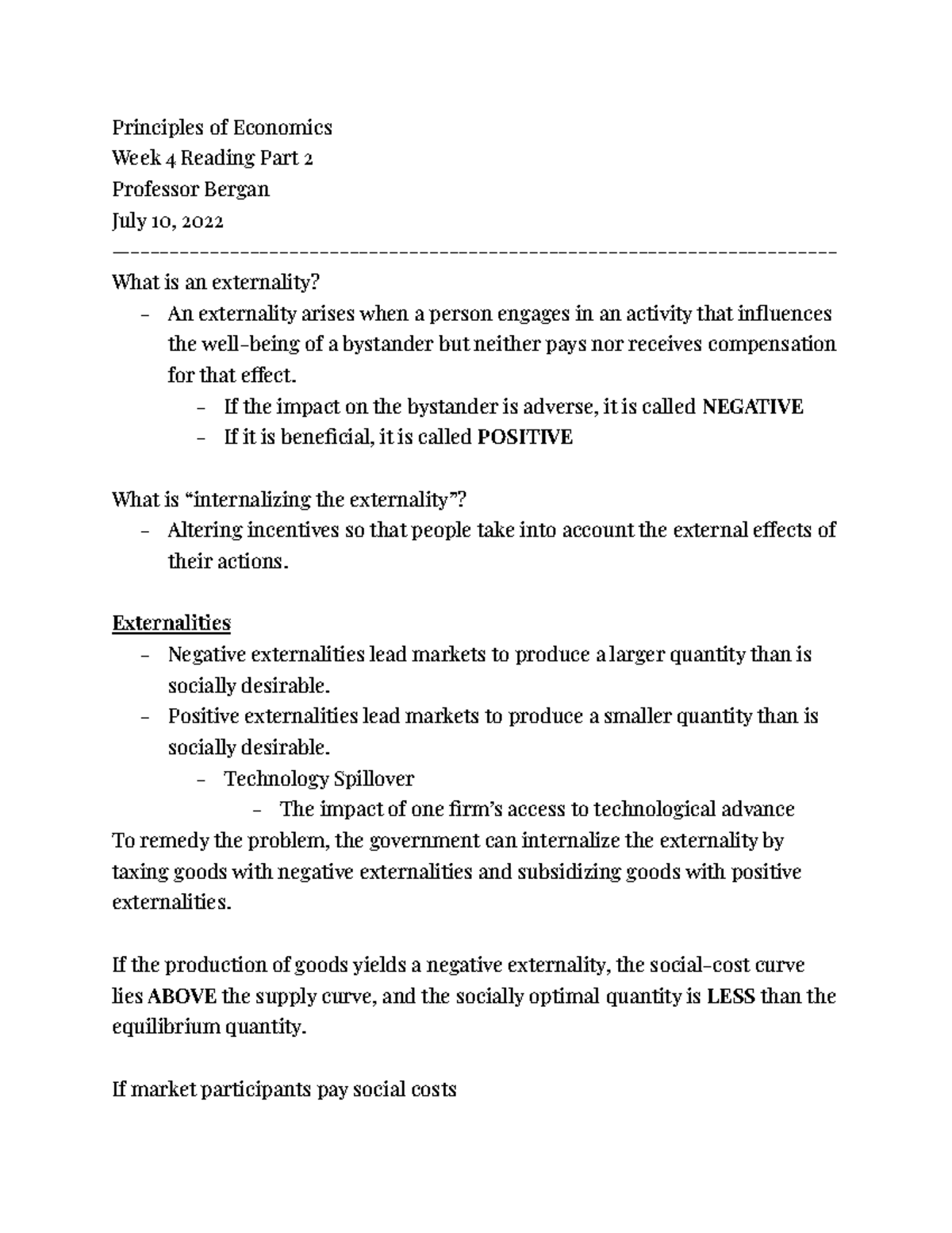 Week 4 Reading Part 2 Principles of Economics Notes - Principles of ...