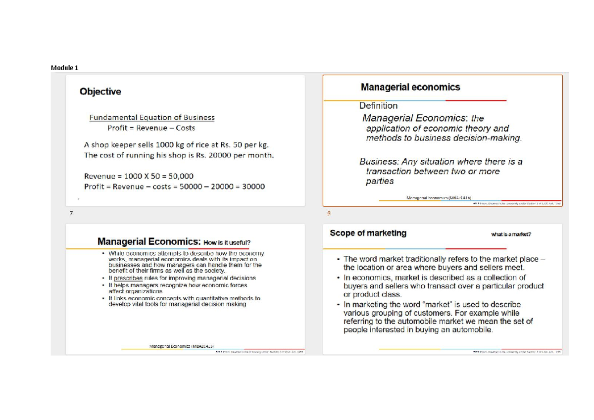 Me pptss - Managerial Economics - Module Module - Studocu