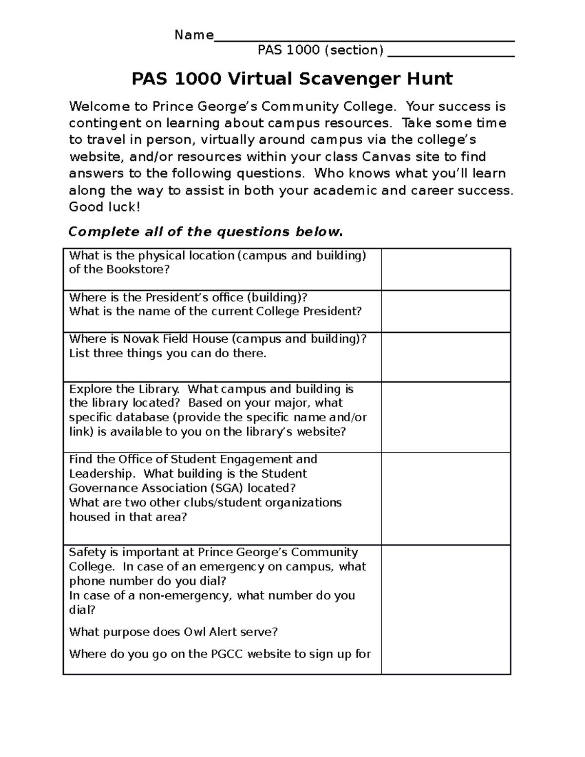 Pas1000 m1 Scavenger Hunt virtual - PAS 1000 Virtual Scavenger Hunt ...