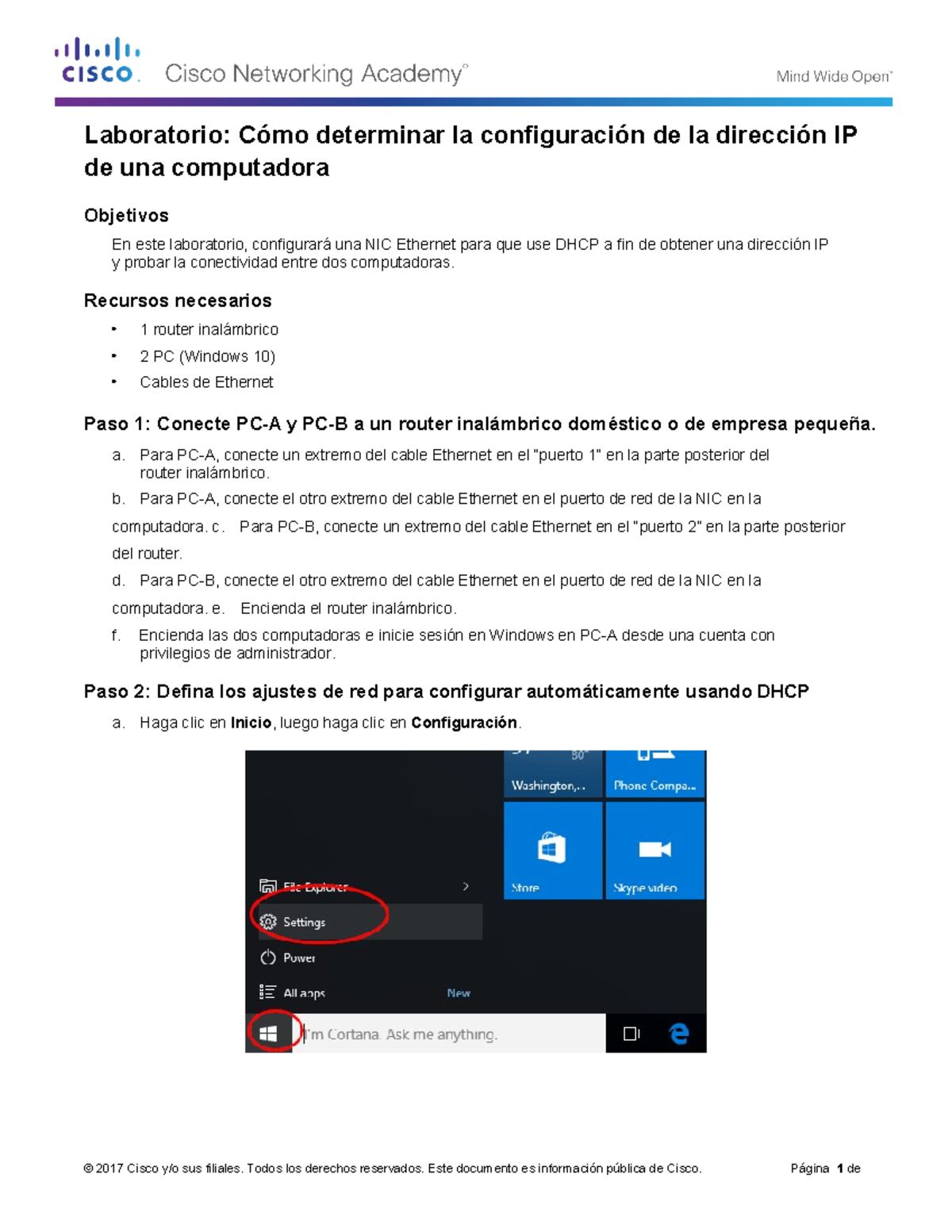 Material de reforzamiento U9 - © 2017 Cisco y/o sus filiales. Todos los ...