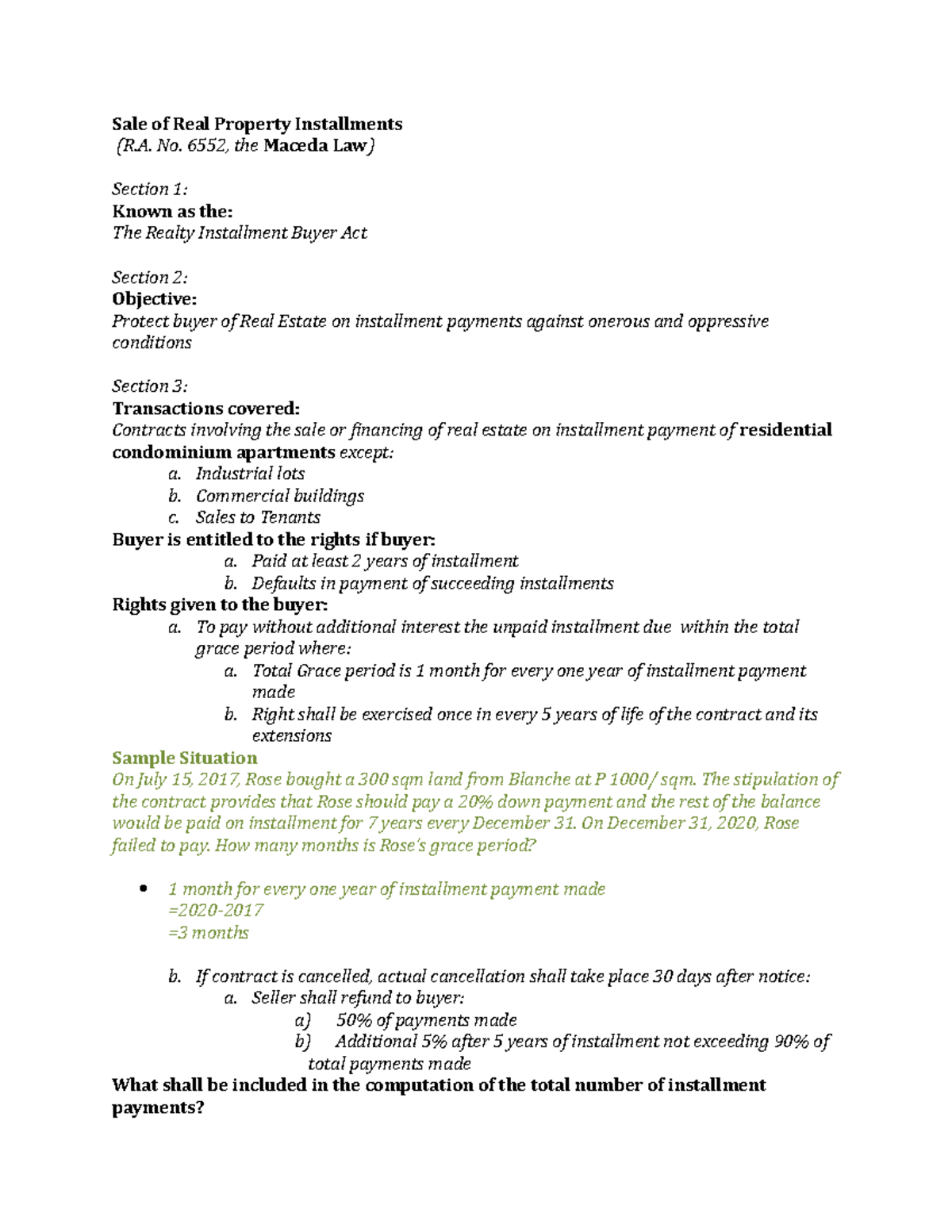 Sale-of-Real-Property-Installments - Sale of Real Property Installments ...