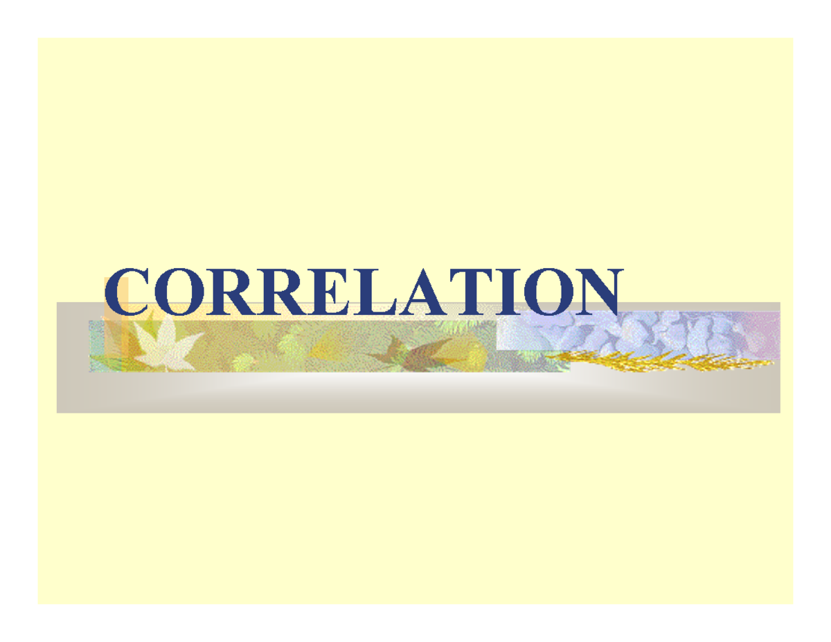 Correlation - dcld's;c.w's x - CORRELATION Correlation ####### key ...
