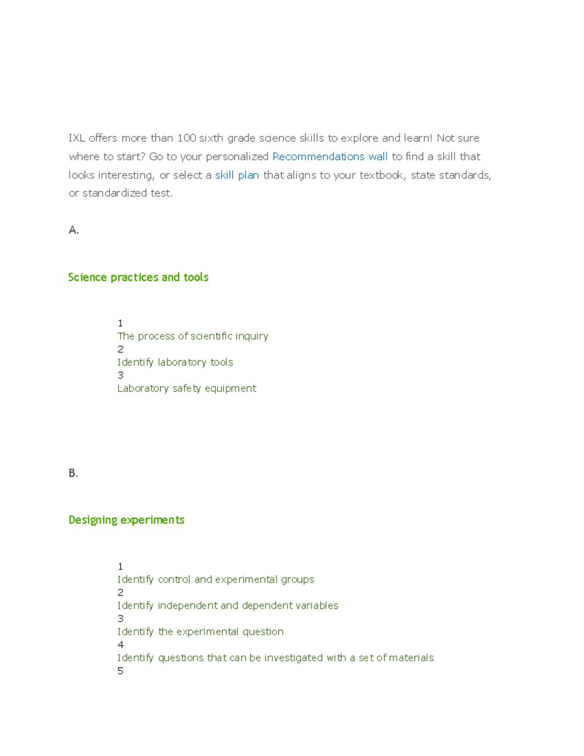 Grade 6 science - IXL offers more than 100 sixth grade science skills ...