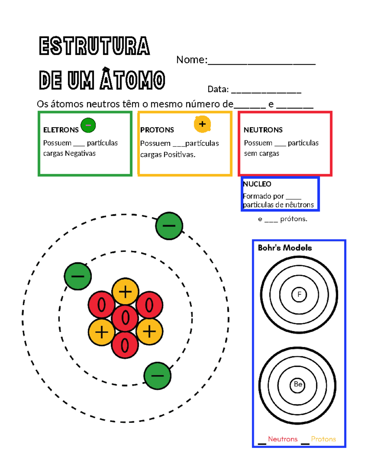 Átomo (AEE) - Química - Nome:___________________ Data ...
