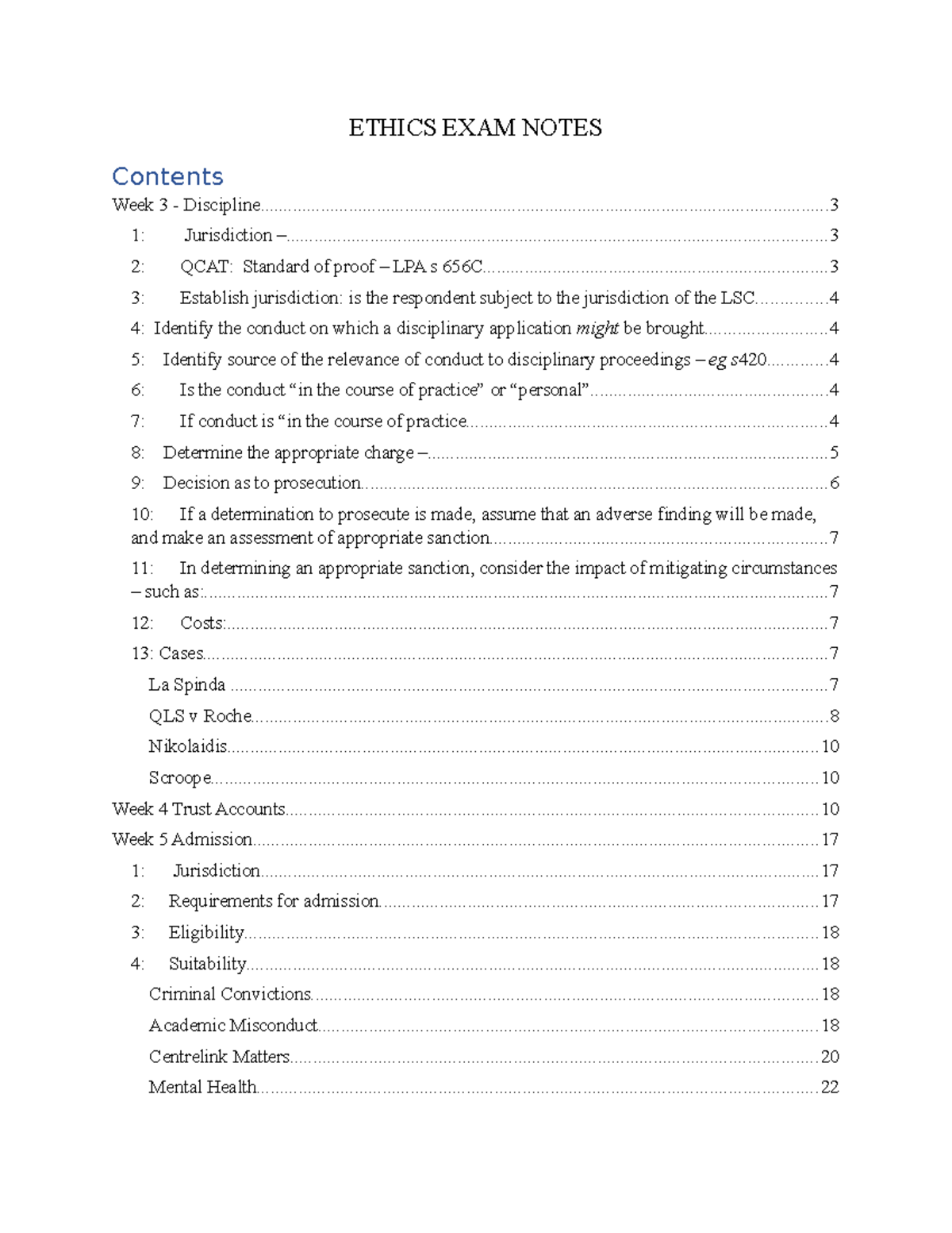 Ethics Exam Notes - ETHICS EXAM NOTES Week 3 - - Studocu