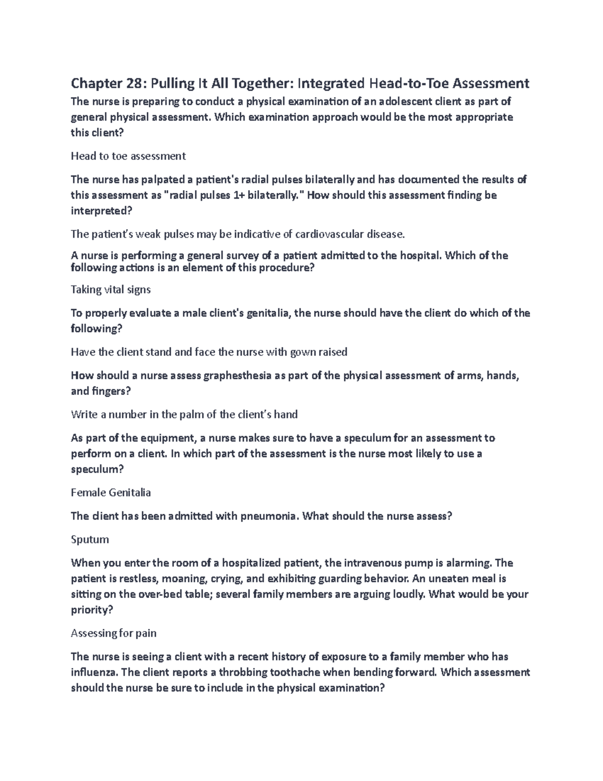 PART 2 Chapter 28 Pulling It All Together Integrated Head-to-Toe ...