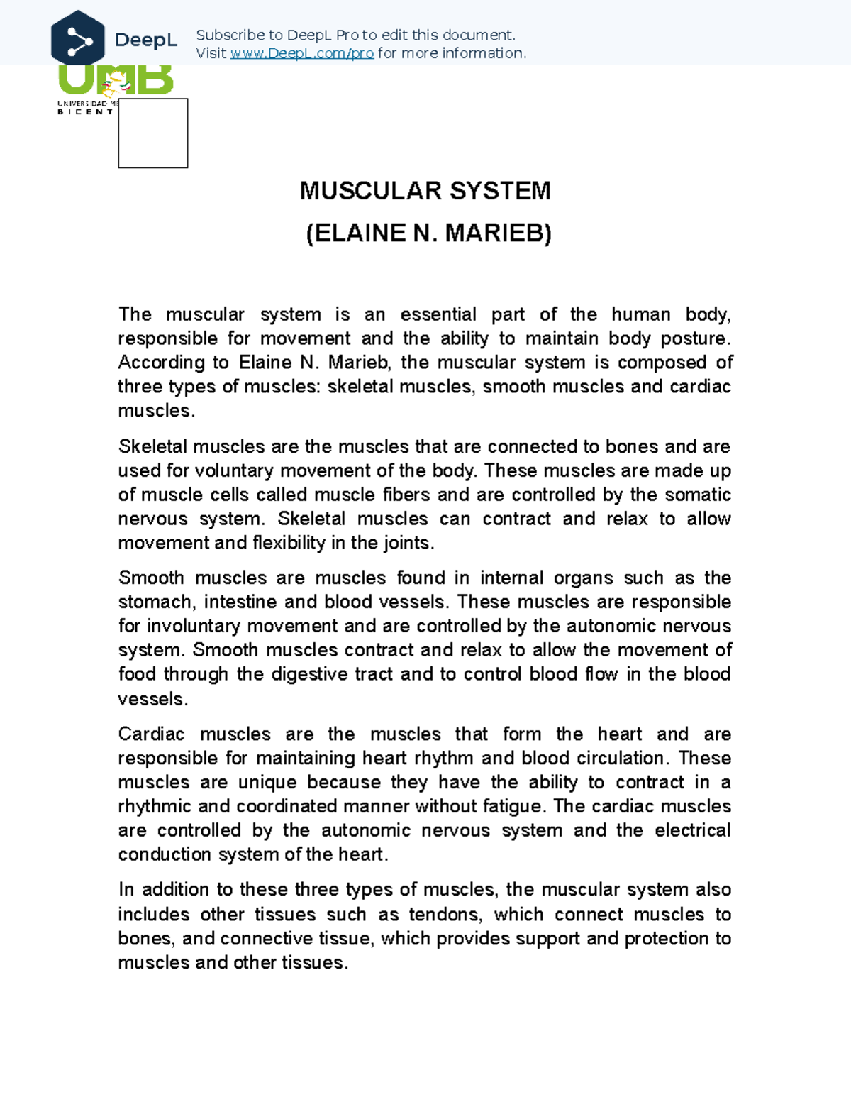 Muscular system - Elaine N. Marieb - MUSCULAR SYSTEM (ELAINE N. MARIEB ...