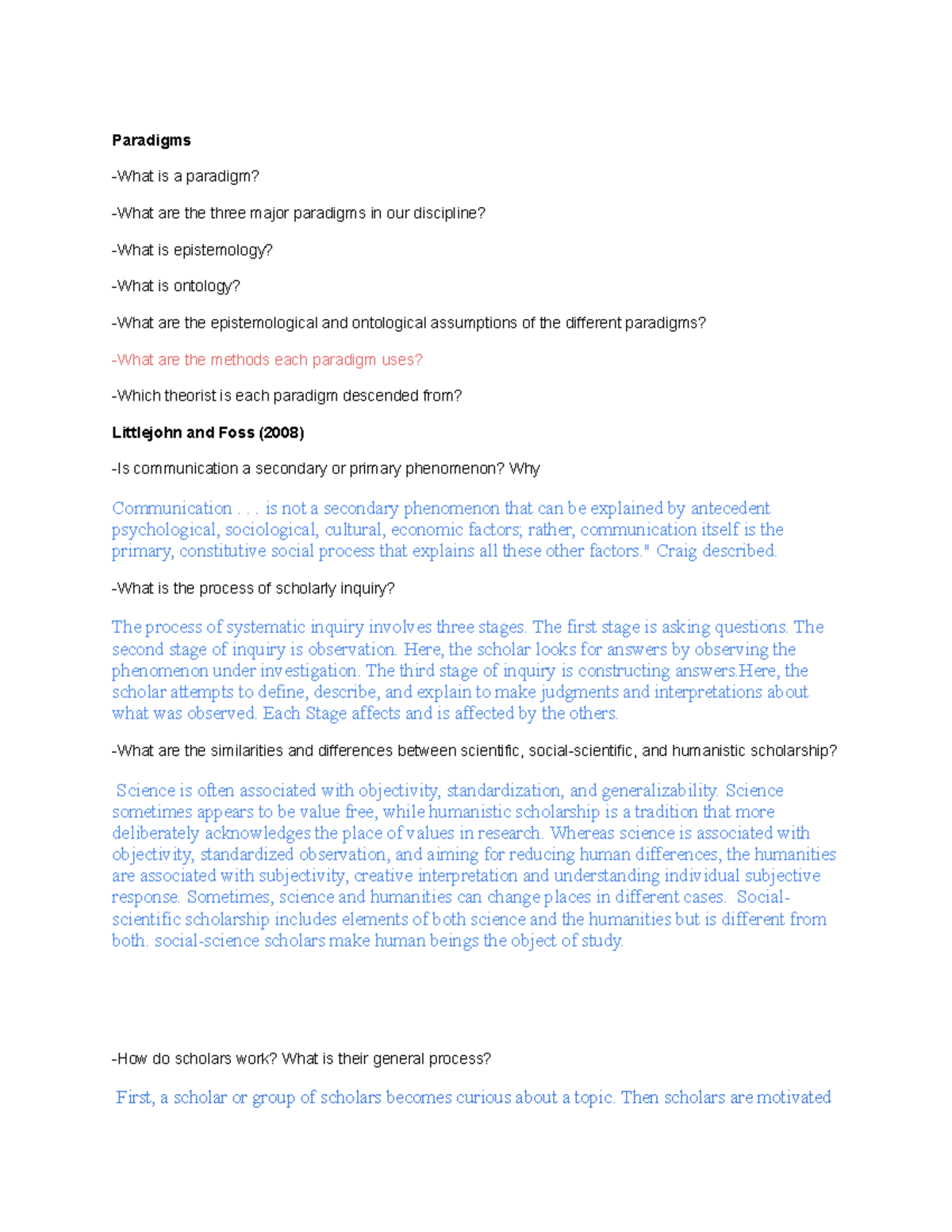 Comm245 Exam1 review sheet - Paradigms -What is a paradigm? -What are ...