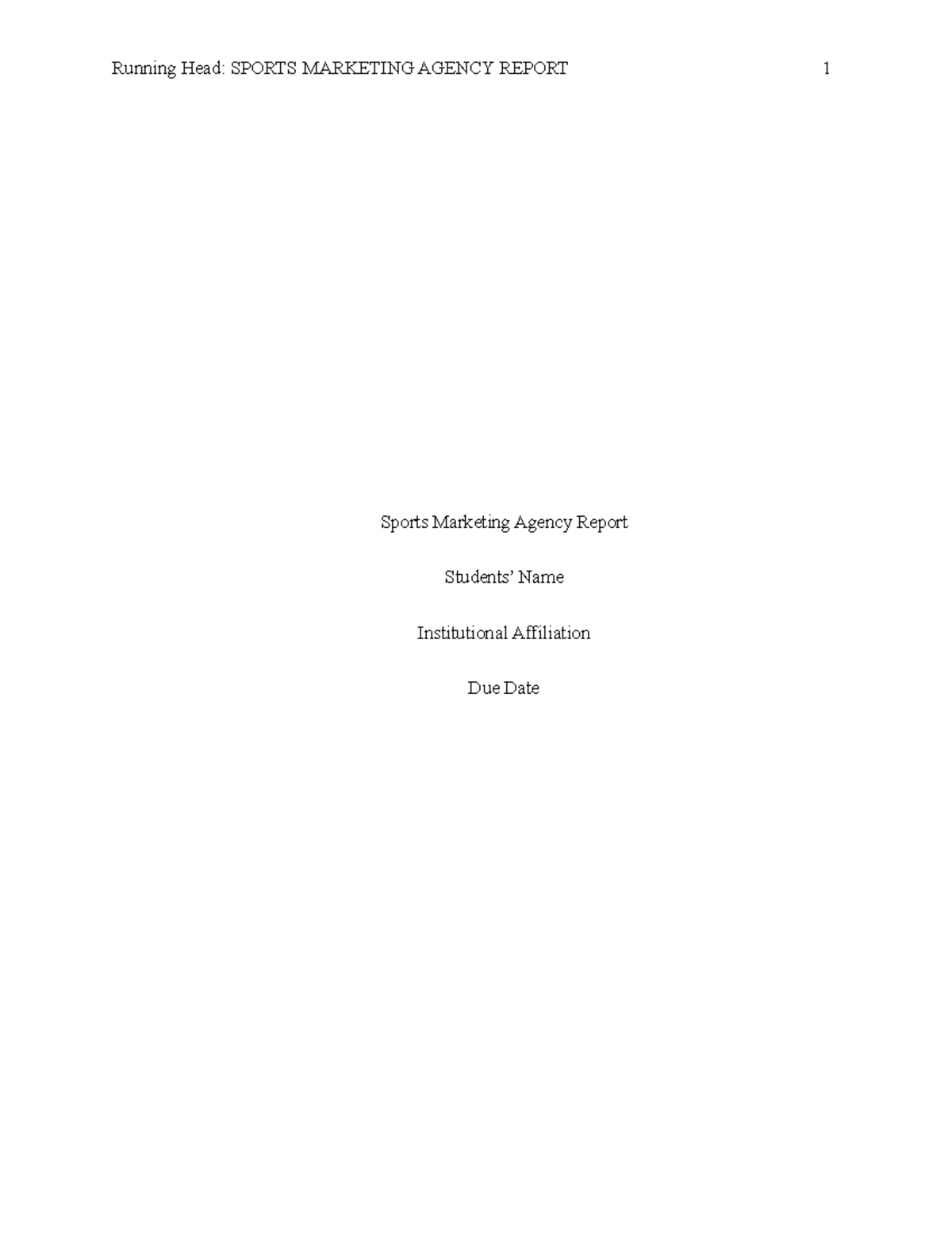 Sports Marketing Agency report - Sports Marketing Agency Report ...