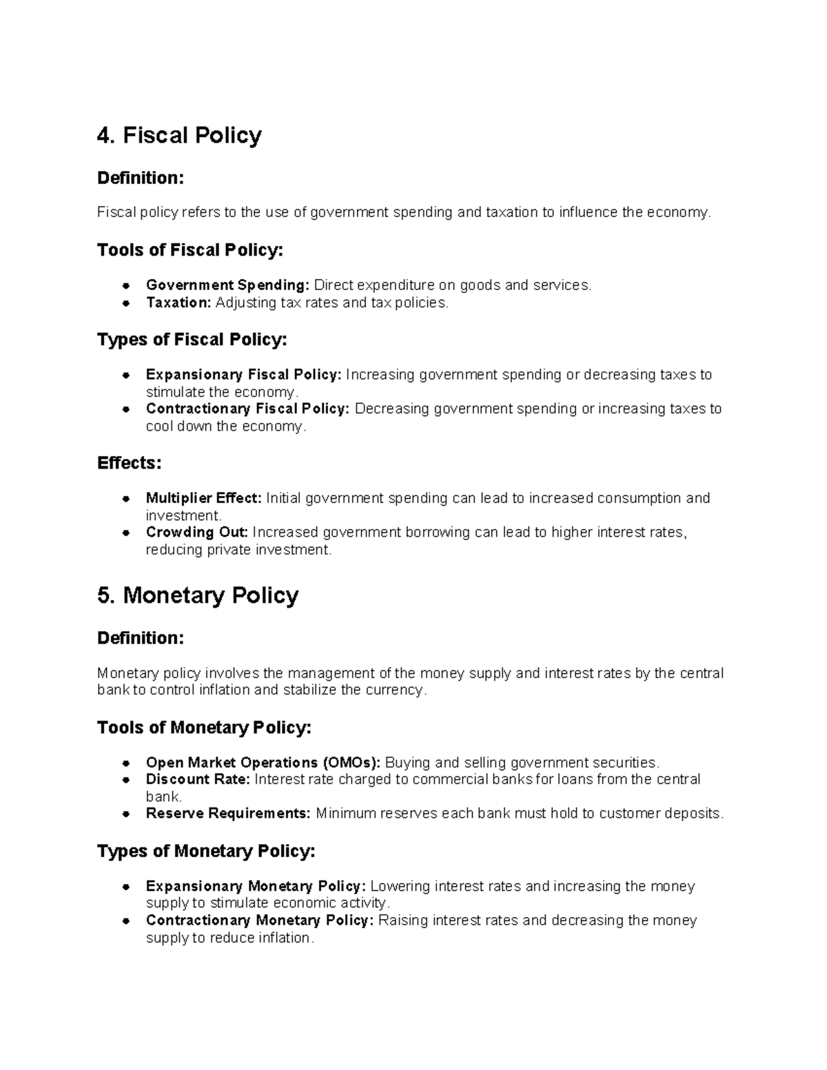 Macroeconomics Concepts Part 1 - 4. Fiscal Policy Definition: Fiscal ...