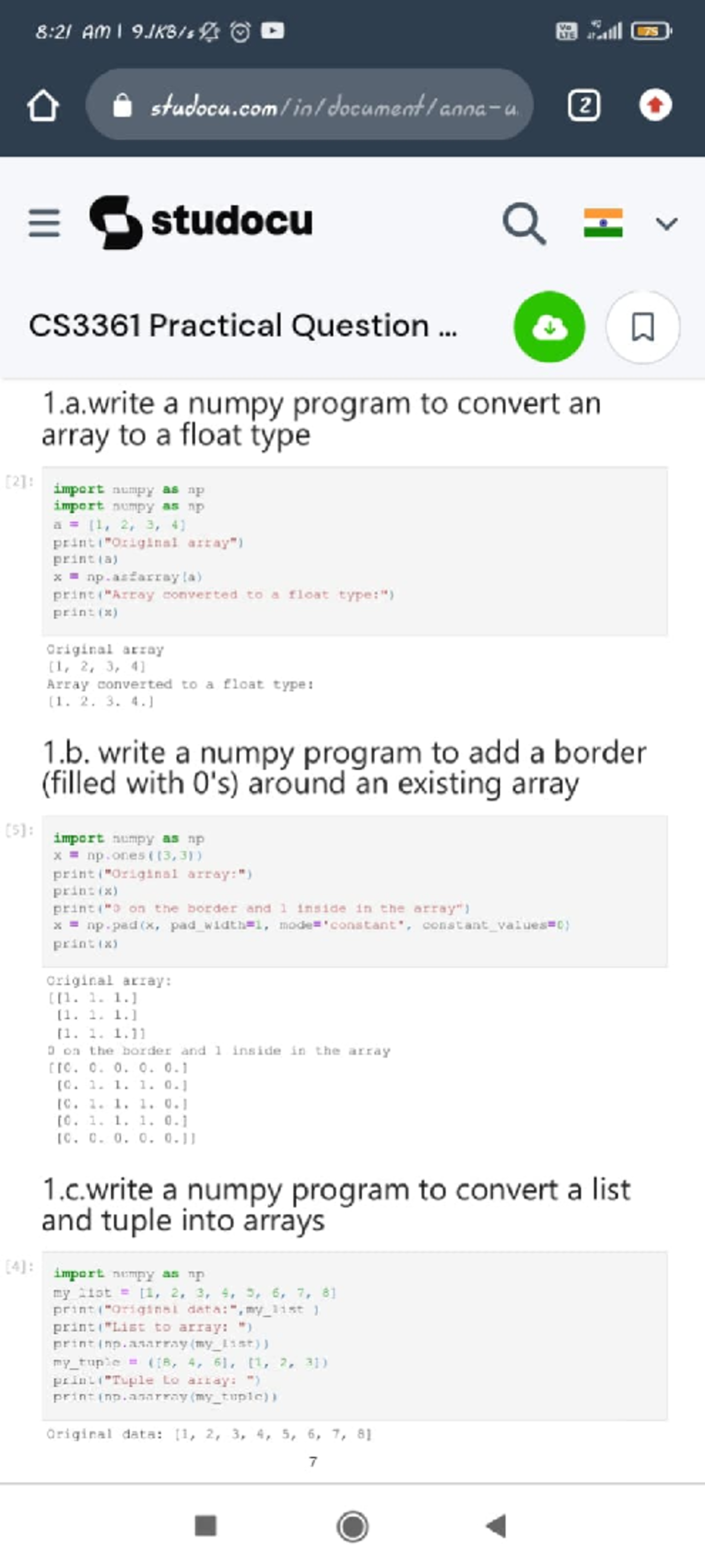 FDS practical Ans - Figivikg - Computer Science and Engineering - Studocu